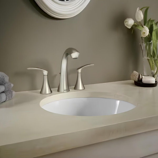 Moen Darcy 8 In. Widespread 2-handle High-arc Bathroom Faucet In Spot Resist Brushed Nickel ...